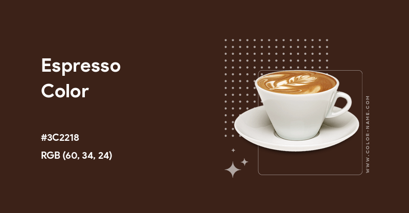 Espresso color hex code is #3C2218