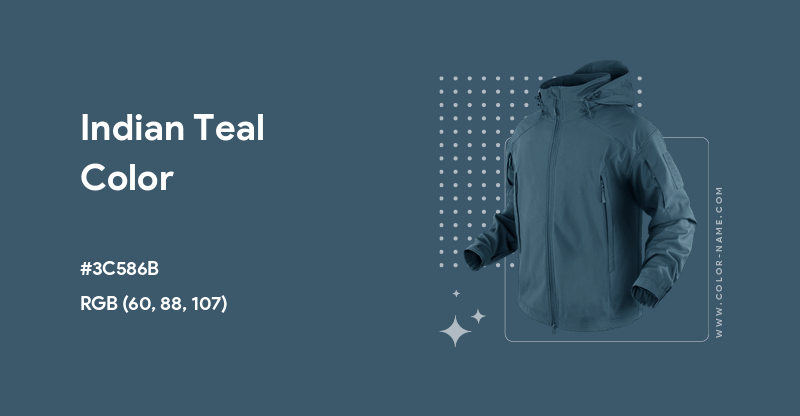 Indian Teal color hex code is #3C586B