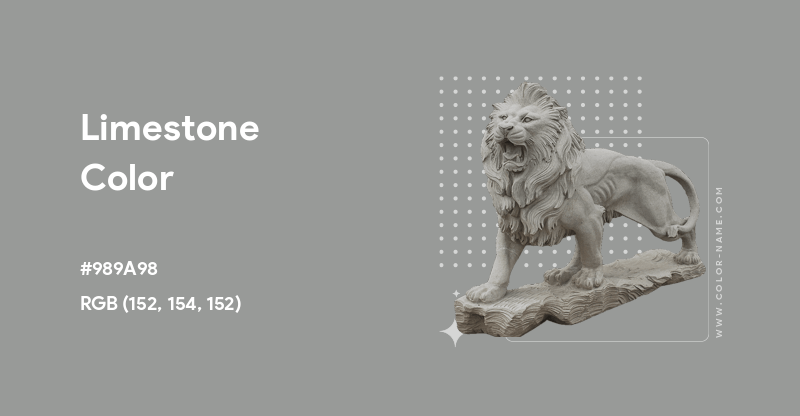 Limestone color hex code is #989A98