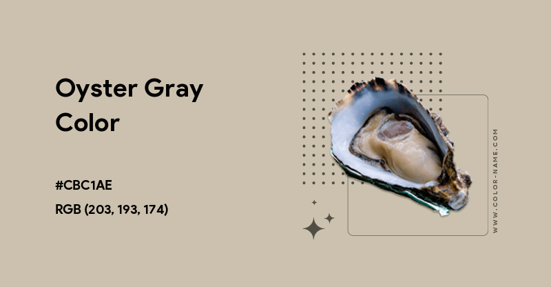Oyster Gray color hex code is #CBC1AE