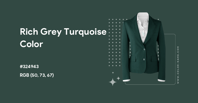 Rich Grey Turquoise color hex code is #324943