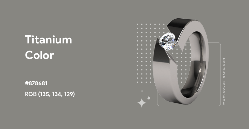 Titanium color hex code is #878681