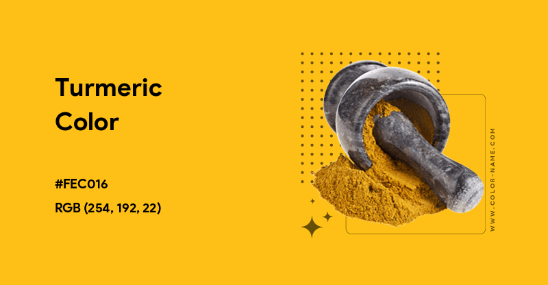 Turmeric color hex code is #FEC016
