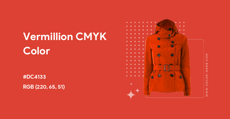 Vermillion CMYK color hex code is #DC4133