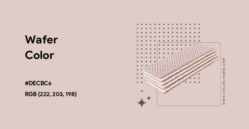 Wafer color hex code is #DECBC6