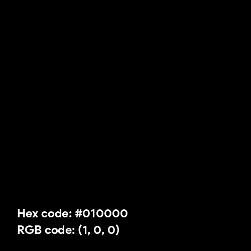 #010000 Color name is Black