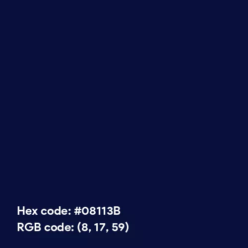 Dark Midnight Blue color hex code is #08113B
