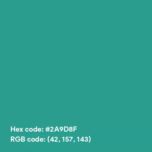 #2A9D8F Color name is Dark Aquamarine