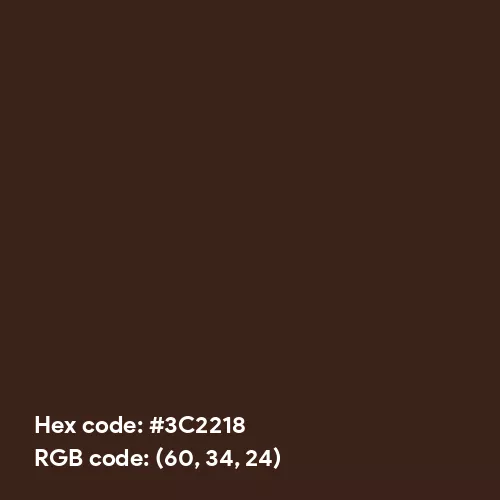Espresso color hex code is #3C2218