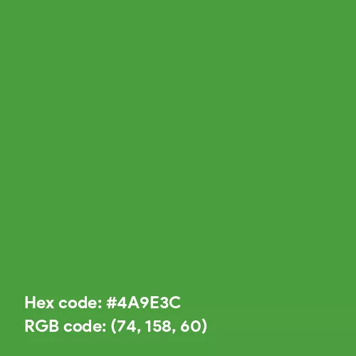 Classic Green color hex code is #4A9E3C