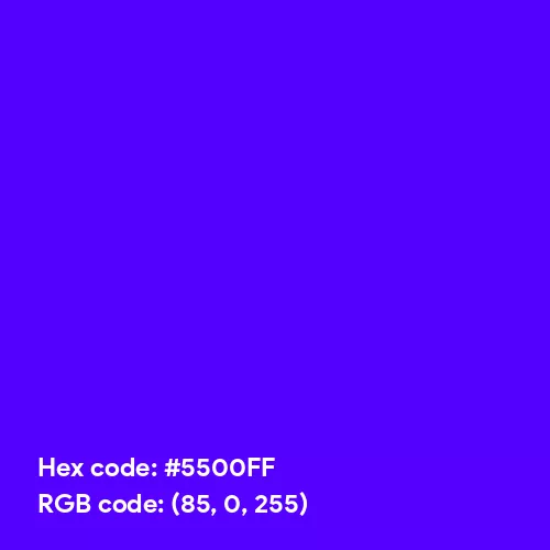 #5500FF Color name is Electric Indigo