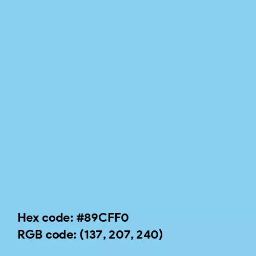 #89CFF0 Color name is Baby Blue