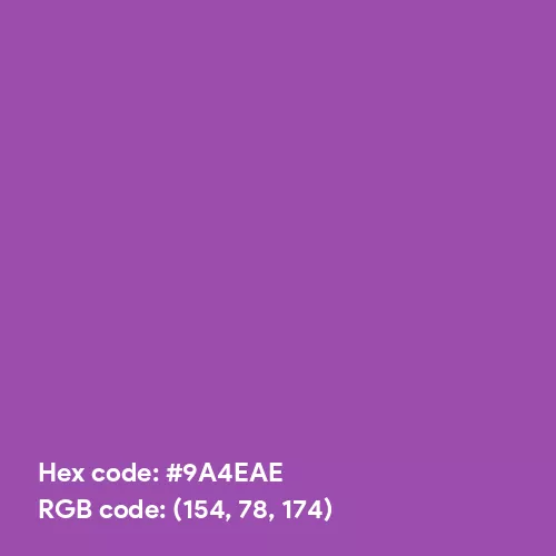 Purpureus color hex code is #9A4EAE