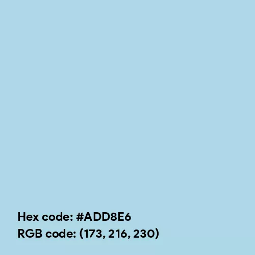 #ADD8E6 Color name is Light Blue