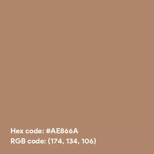 Hazel Brown color hex code is #AE866A
