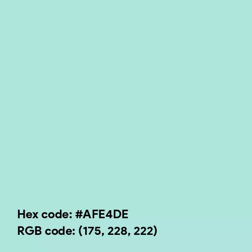 Light Turquoise color hex code is #AFE4DE