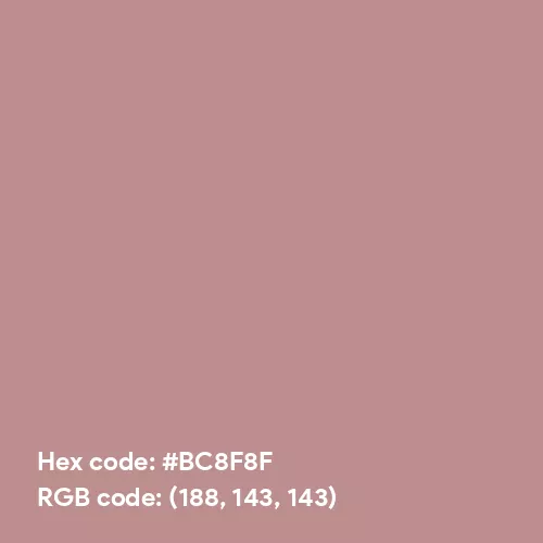 #BC8F8F Color name is Rosy Brown