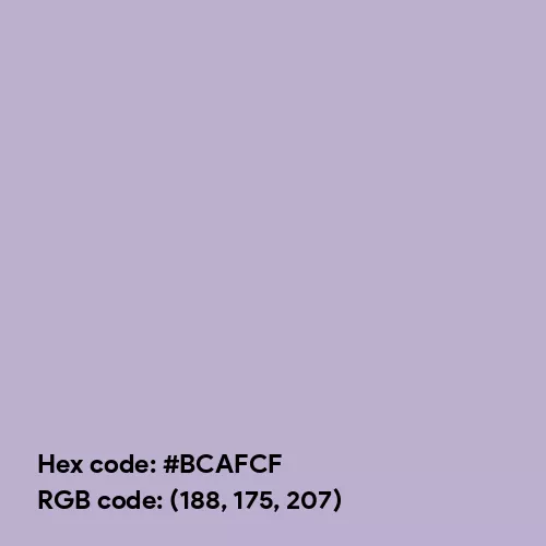 Pastel Lilac (Pantone) color hex code is #BCAFCF