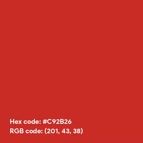 Pure Red (RAL) color hex code is #C92B26