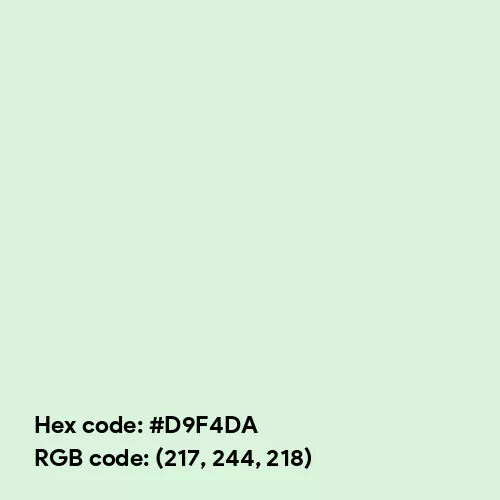 Pale Light Green color hex code is #D9F4DA