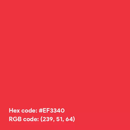 Red (Pantone) color hex code is #EF3340