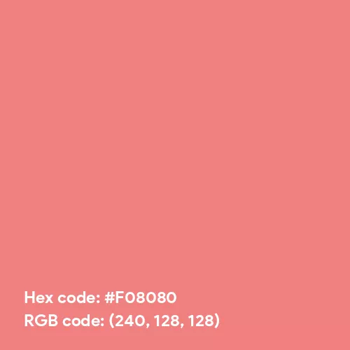 #F08080 Color name is Light Coral
