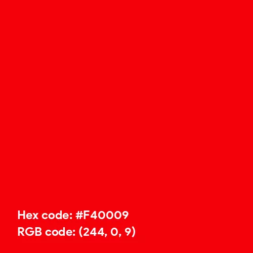 #F40009 Color name is Strong Red