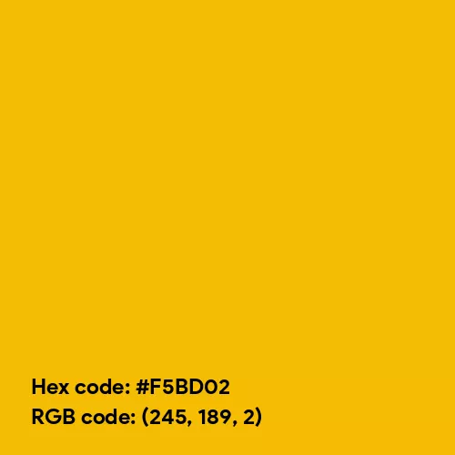 Royal Gold color hex code is #F5BD02