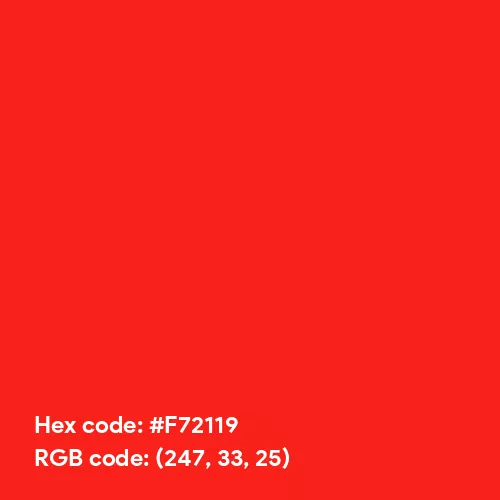 Neon Red color hex code is #F72119