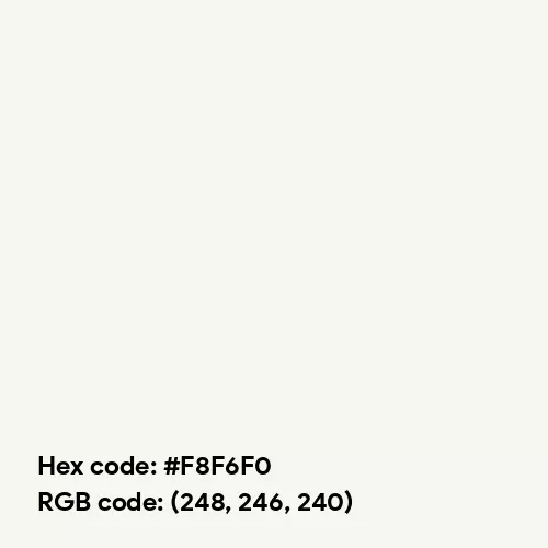 Pearl White color hex code is #F8F6F0