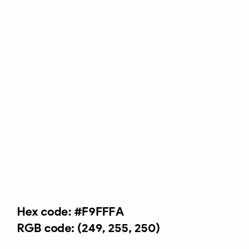 Stark White color hex code is #F9FFFA