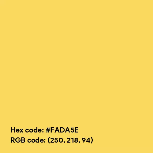 Royal Yellow color hex code is #FADA5E