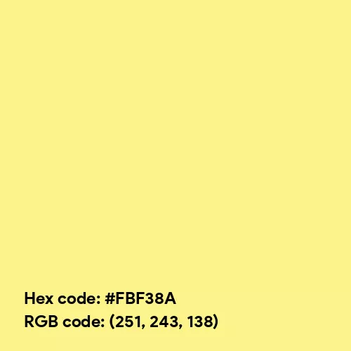Bright Pastel Yellow color hex code is #FBF38A