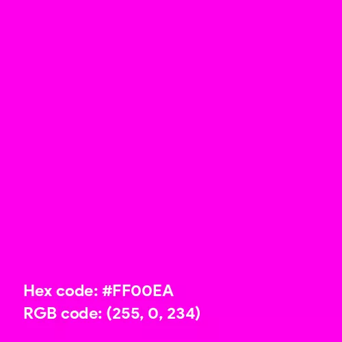 #FF00EA Color name is Fuchsia