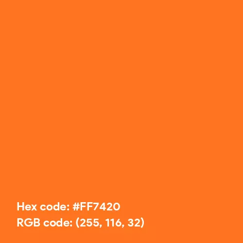 Vibrant Orange (Pantone) color hex code is #FF7420