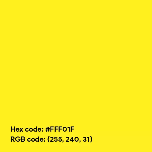 Neon Yellow color hex code is #FFF01F