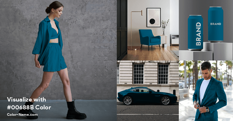 Visualize with #00688B color - Color-Name.com