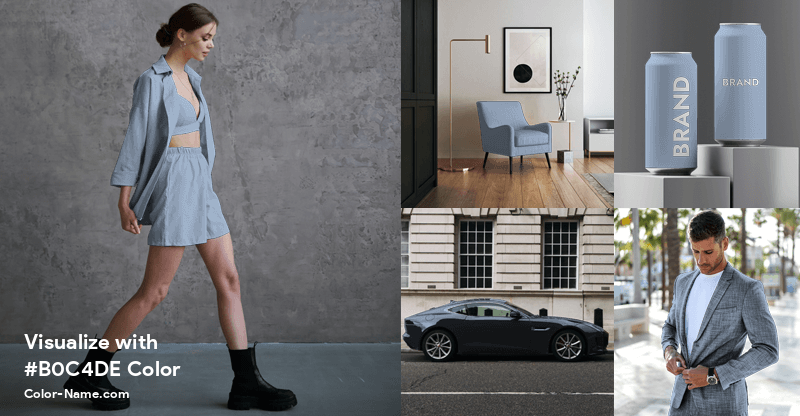 Visualize with #B0C4DE color - Color-Name.com