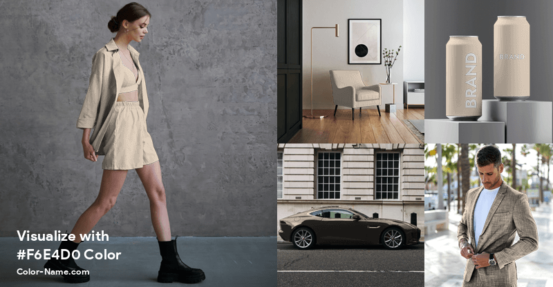 Visualize with #F6E4D0 color - Color-Name.com